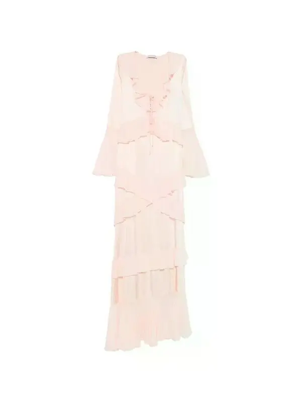 LES FILLES D'EVA Ruffled-details Maxi Dress - Pink