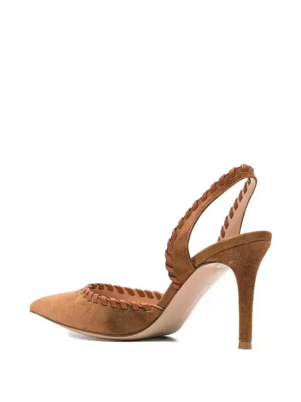 GIANVITO ROSSI Braided-trim Suede Slingback Sandals