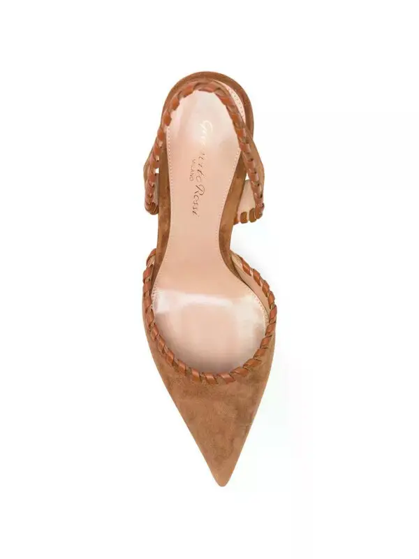 GIANVITO ROSSI Braided-trim Suede Slingback Sandals