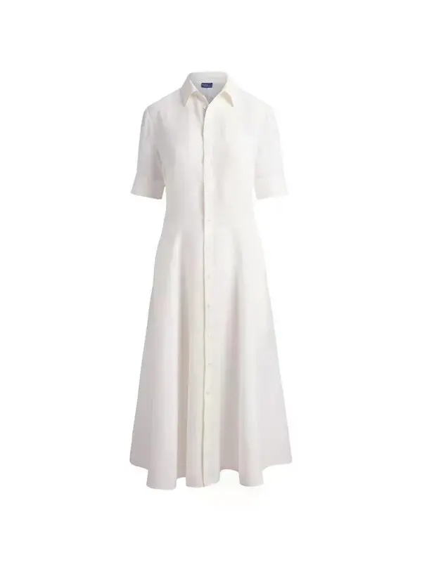 Polo Ralph Lauren Button-down Linen Maxi Dress - White