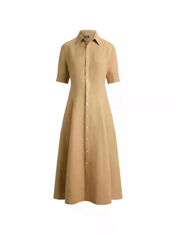 Polo Ralph Lauren Button-front Maxi Shirt Dress - Neutrals