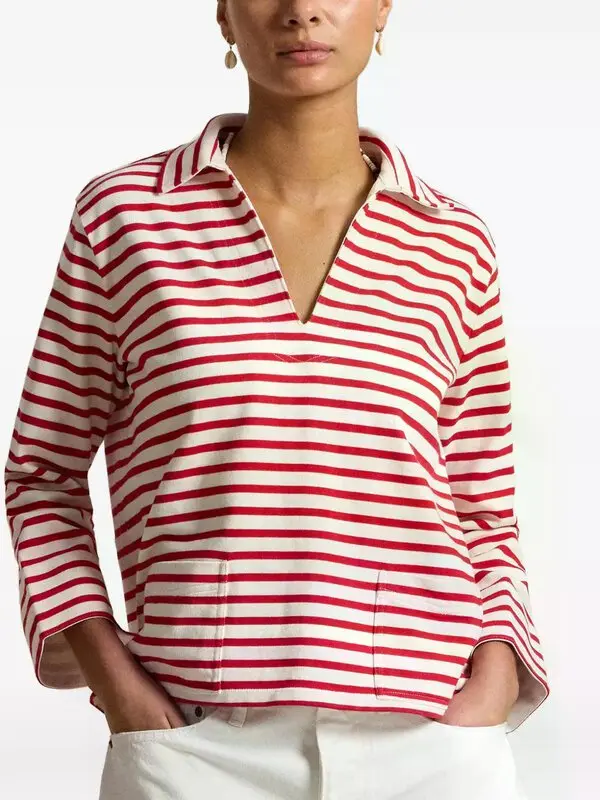 Polo Ralph Lauren Striped Sailor Collar Shirt - Red