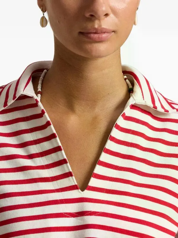 Polo Ralph Lauren Striped Sailor Collar Shirt - Red