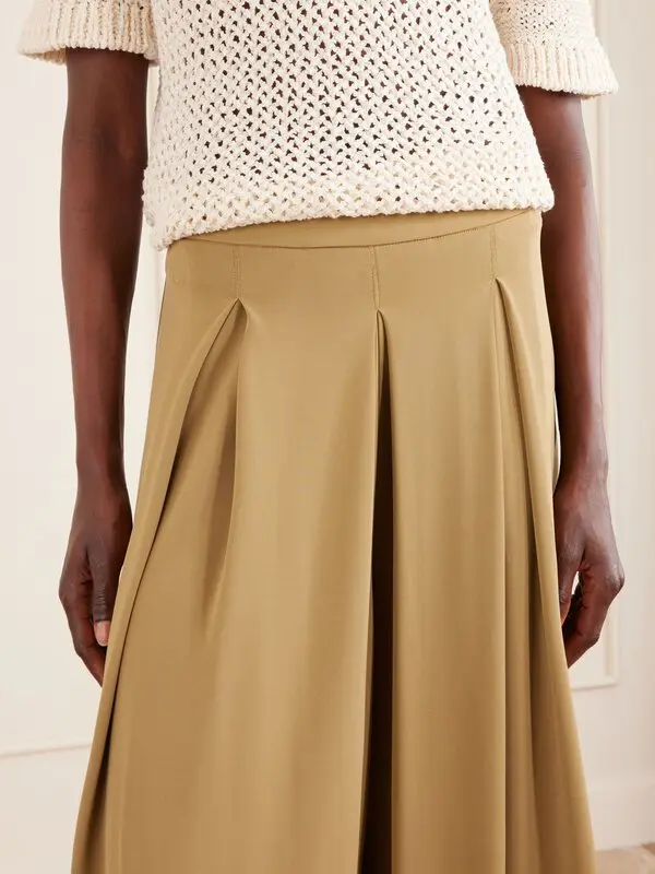Max Mara Pleated Wide-leg Trousers - Brown