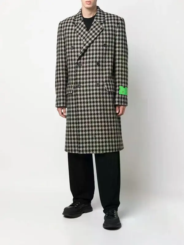 Off-White Houndstooth Double-breasted Coat