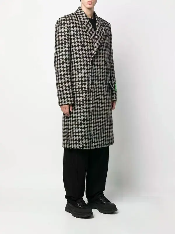 Off-White Houndstooth Double-breasted Coat