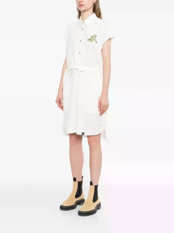 AGNES B. Embroidered-logo Shirt Dress
