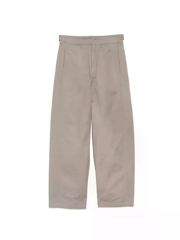 AGNES B. Cotton Straight Trousers - Neutrals