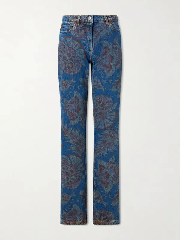 Etro Paisley-print Flared Jeans - Blue