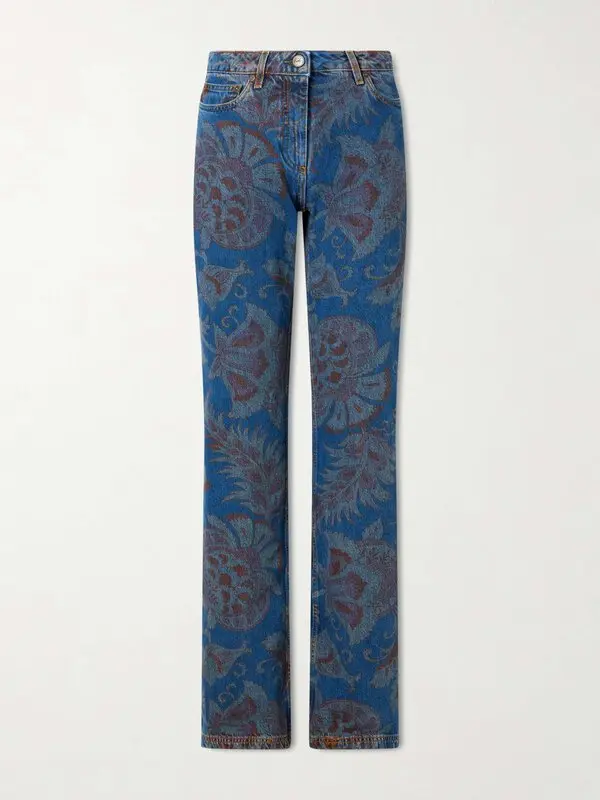 Etro Paisley-print Flared Jeans - Dark Denim