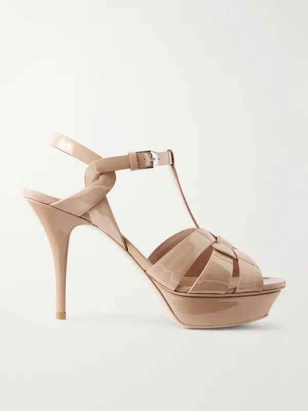 Saint Laurent Tribute Leather Pumps - Neutrals