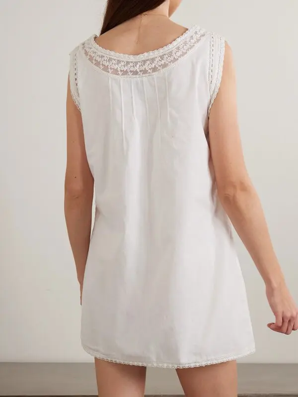 Posse Danielle Lace-trimmed Mini Dress - White
