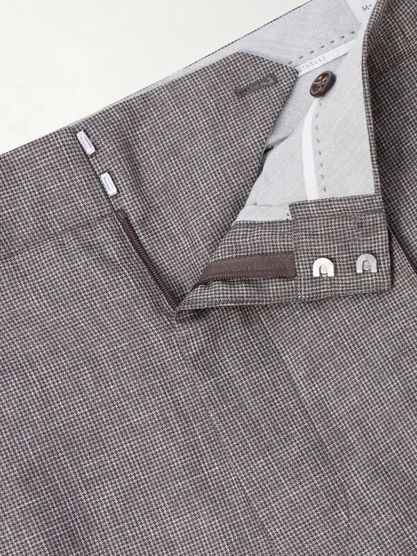 Brunello Cucinelli Straight-leg Pleated Wool Suit Trousers - Brown