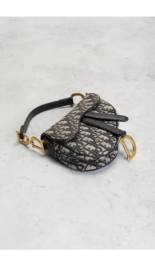 FWRD RENEW Dior Trotter Oblique Saddle Bag - Blue