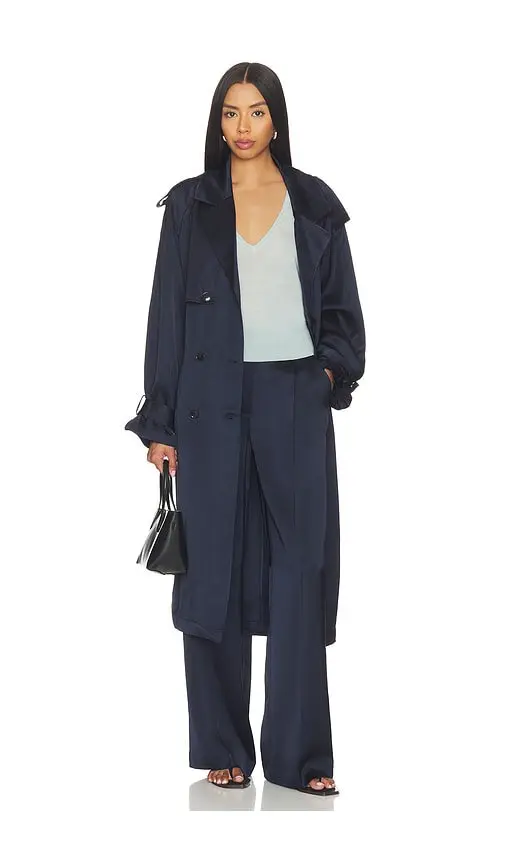 ANINE BING Maxi Trench Coat With Belted Waist