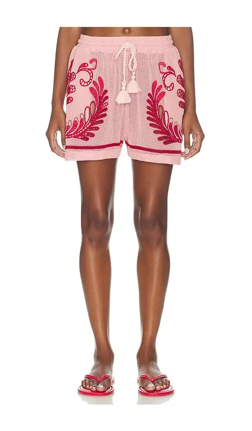 Farm Rio Embroidered Drawstring Shorts
