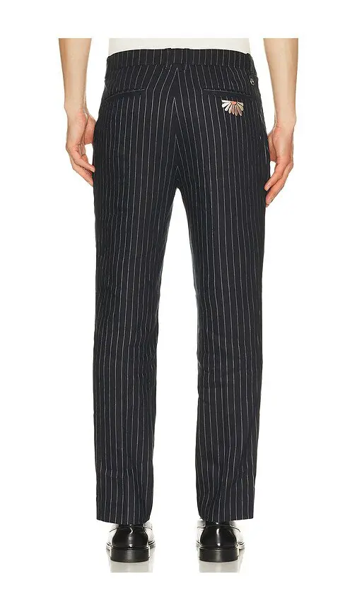 KHALHON Daisy Stripe Linen Trousers