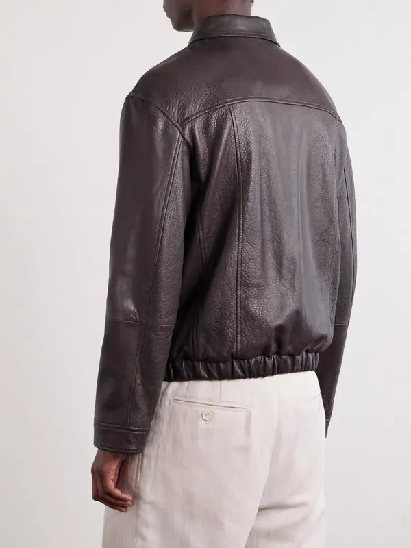 Brunello Cucinelli Leather Jacket - Brown