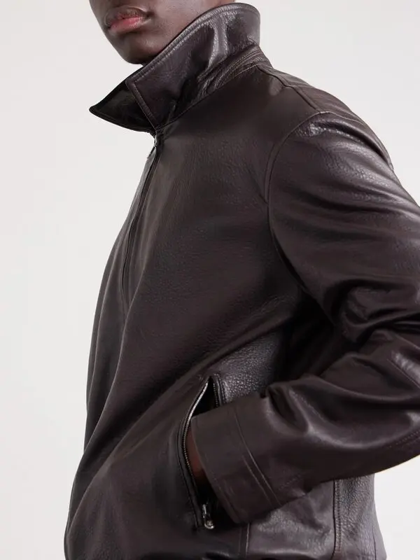 Brunello Cucinelli Leather Jacket - Brown