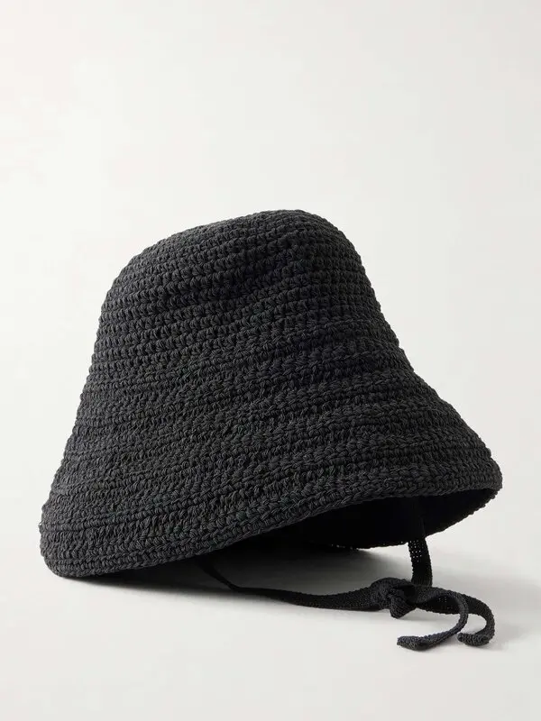 KALLMEYER Anouk Crocheted Cotton-blend Bucket Hat - Black