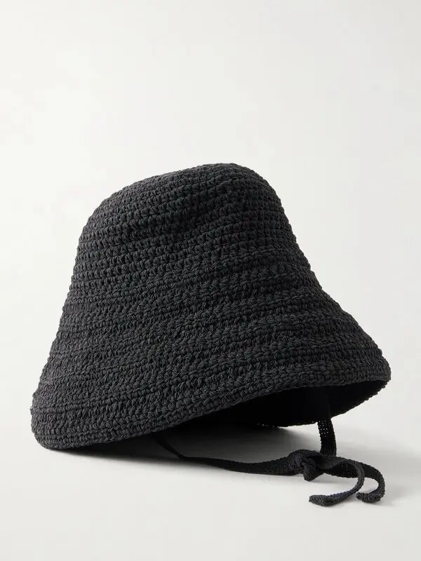 KALLMEYER Anouk Crocheted Cotton-blend Bucket Hat - Black
