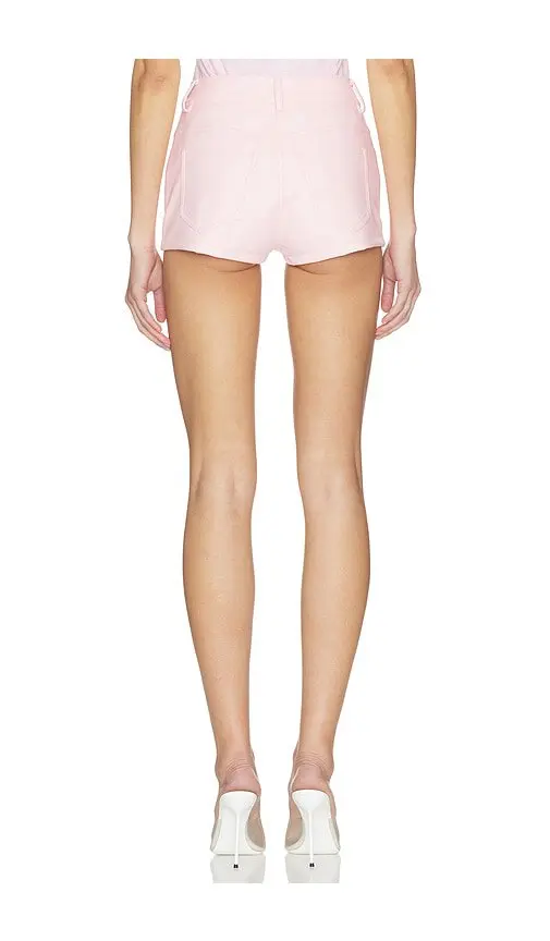 Norma Kamali High Waist Jean Short - Pink