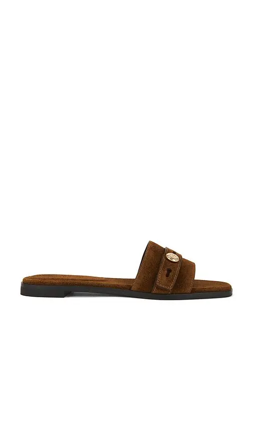 Tory Burch Romy Suede Slides - Brown