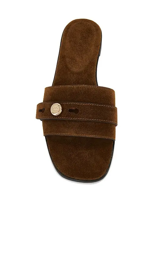 Tory Burch Romy Suede Slides - Brown