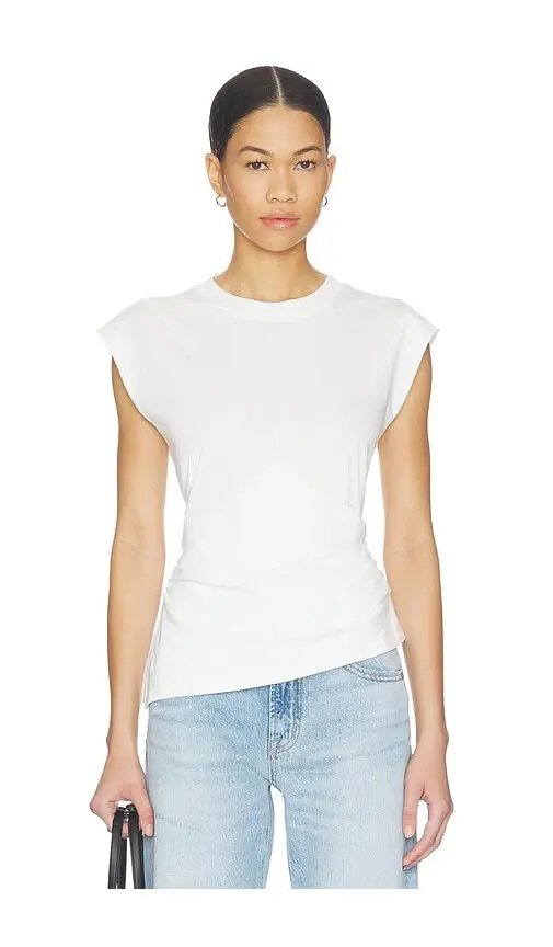 PISTOLA Nya Draped Tee Shirt - White