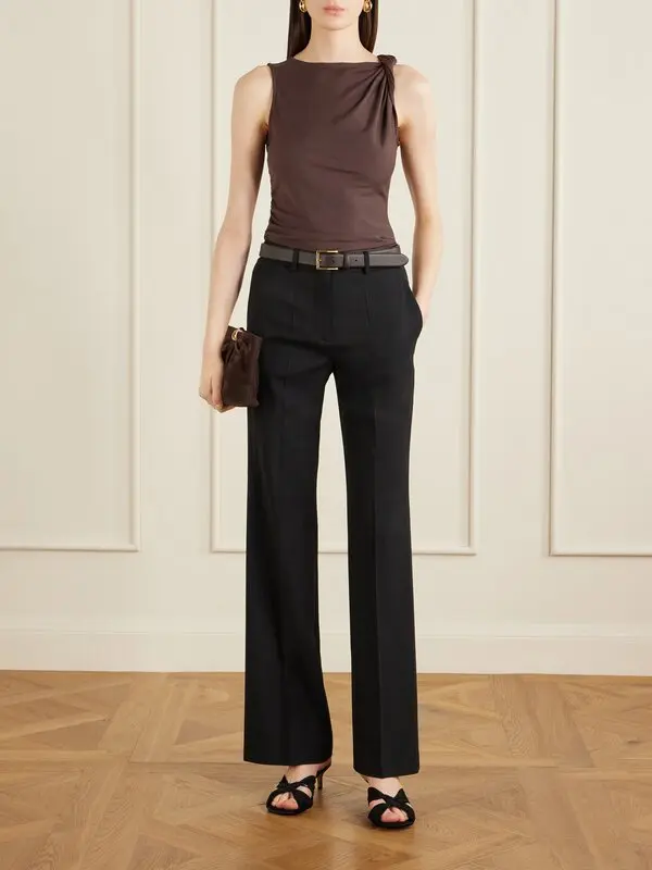 Veronica Beard Otessa Twisted Lyocell-blend Jersey Top - Brown