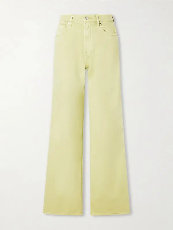 Veronica Beard Kasey Mid-rise Wide-leg Jeans - Green