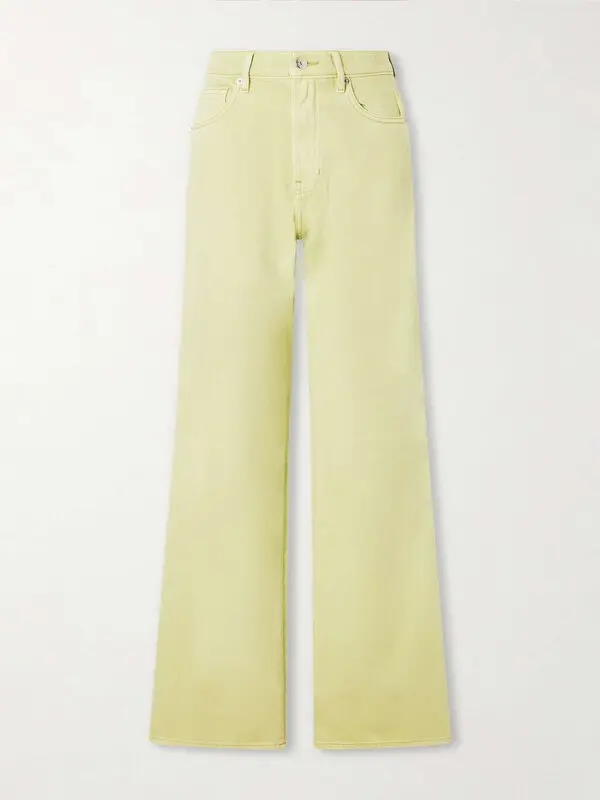 Veronica Beard Kasey Mid-rise Wide-leg Jeans - Light Green
