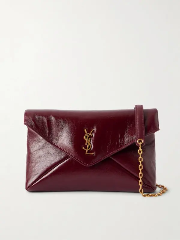 Saint Laurent Cassandre Leather Shoulder Bag - Burgundy