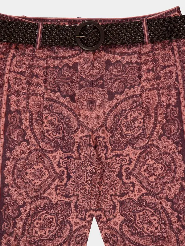 Zimmermann Flared Paisley Linen Pants