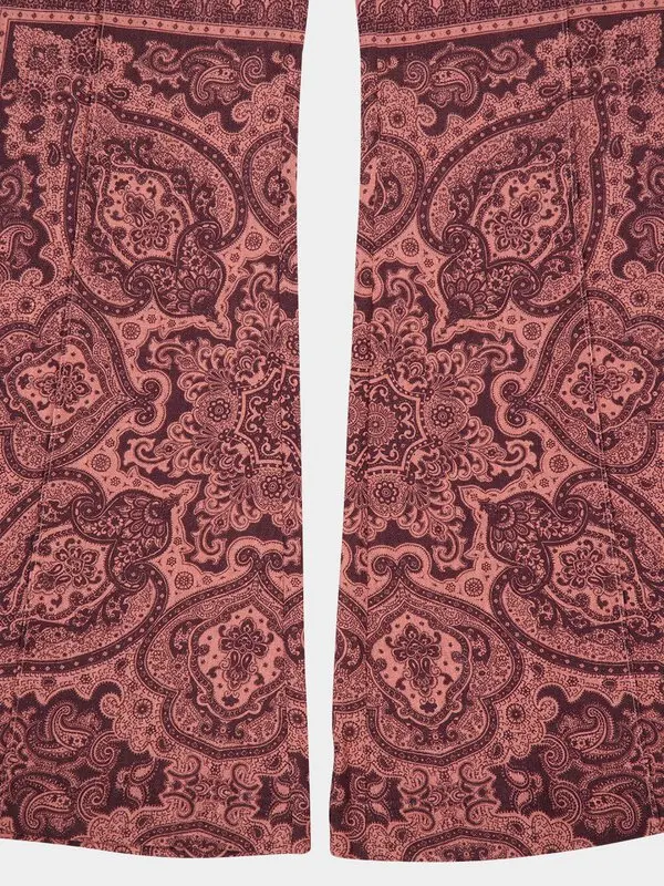 Zimmermann Flared Paisley Linen Pants