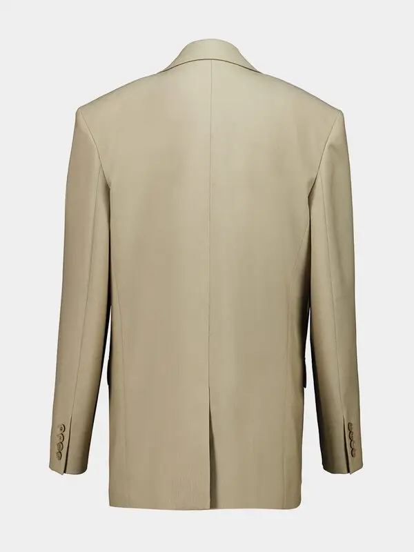 Saint Laurent Single-breasted Virgin Wool And Silk Jacket - Beige