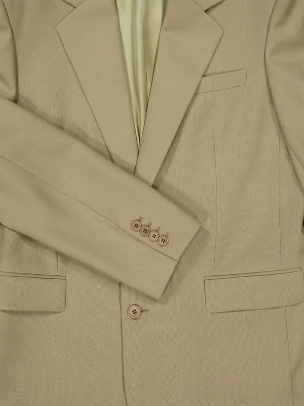 Saint Laurent Single-breasted Virgin Wool And Silk Jacket - Beige