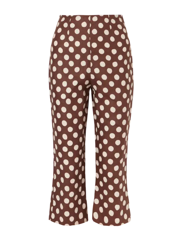 Faithfull The Brand Valeria Polka-dot Capri Pants - Brown