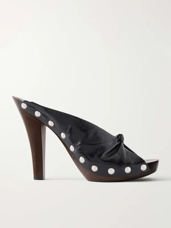 Phoebe Philo Studded Leather Clogs - Black