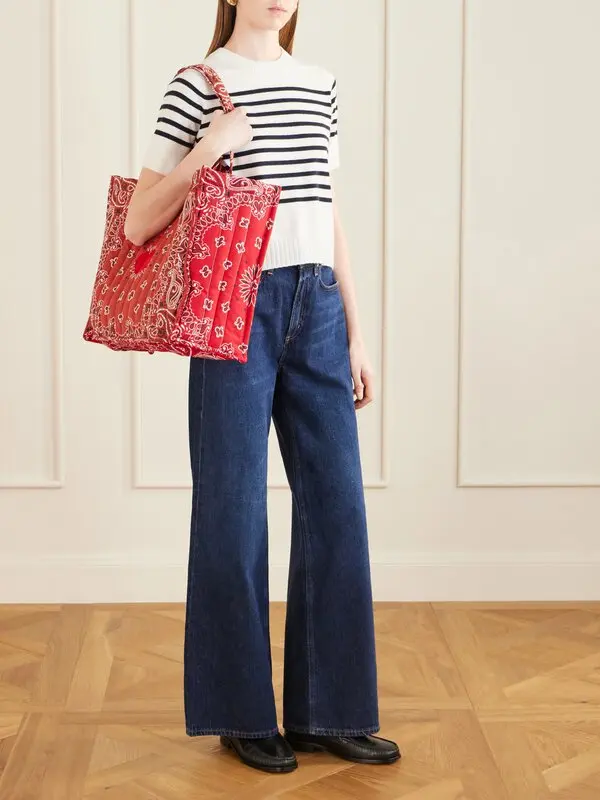 CALL IT BY YOUR NAME Maxi Cabas Coeur Quilted Printed Tote - Red