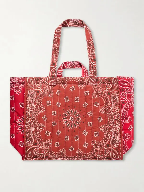 CALL IT BY YOUR NAME Maxi Cabas Coeur Quilted Printed Tote - Red