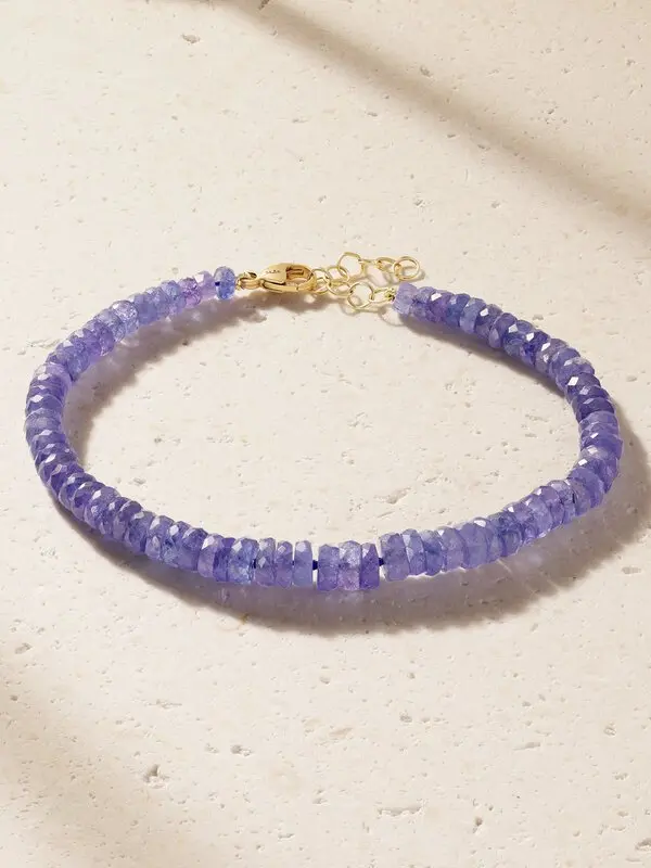 Jia Jia 14-karat Gold Tanzanite Beaded Bracelet - Blue