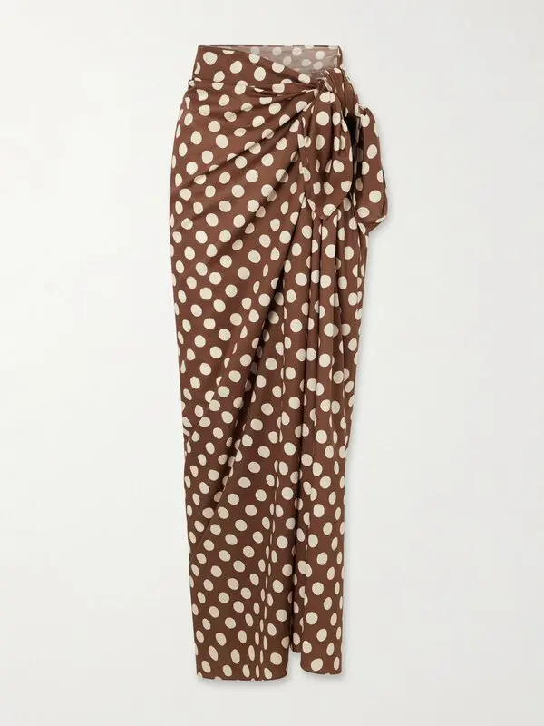 Faithfull The Brand Lomas Polka-dot Cotton Pareo - Brown