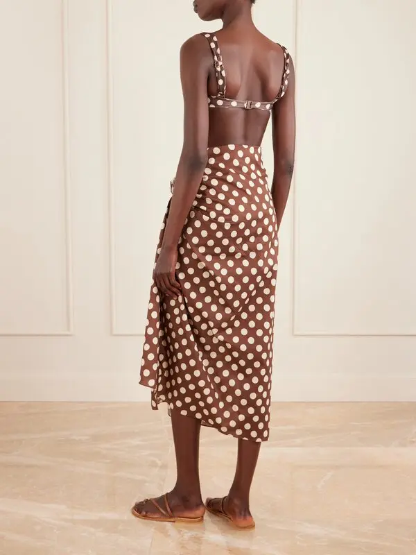 Faithfull The Brand Lomas Polka-dot Cotton Pareo - Brown
