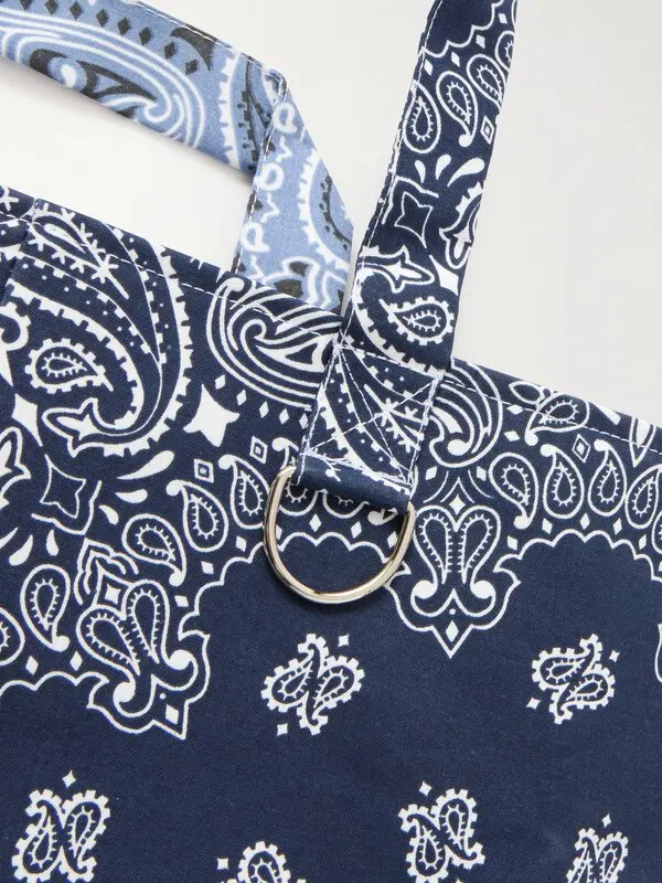 CALL IT BY YOUR NAME Maxi Basket Printed Cotton Tote - Blue