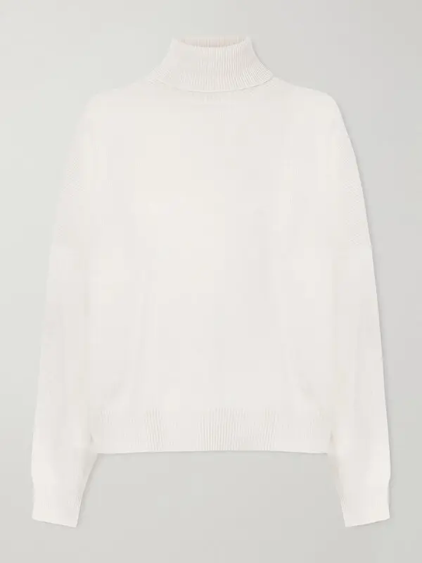 Brunello Cucinelli Cashmere Turtleneck Sweater - White