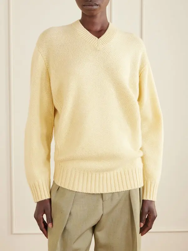Bottega Veneta Cashmere V-neck Sweater - Yellow