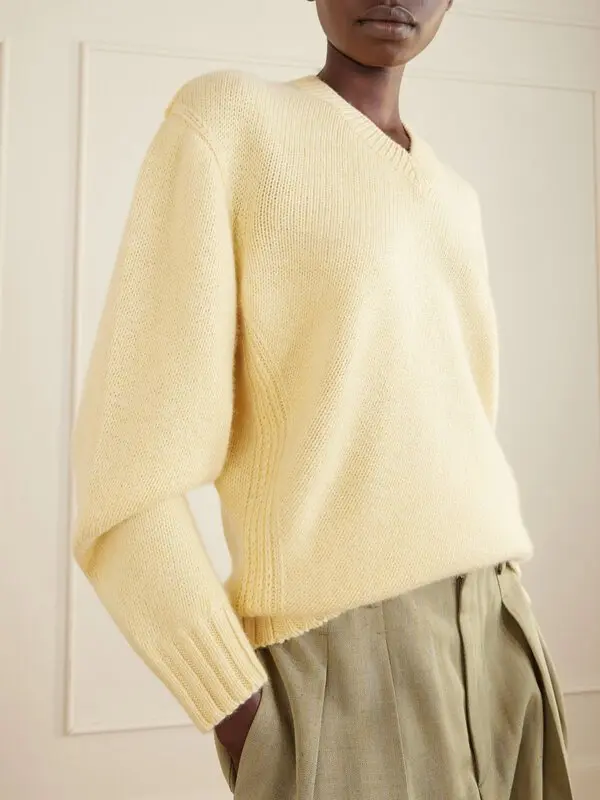 Bottega Veneta Cashmere V-neck Sweater - Yellow
