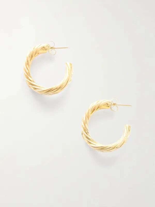 YSSO Thread-plated Hoop Earrings - Gold
