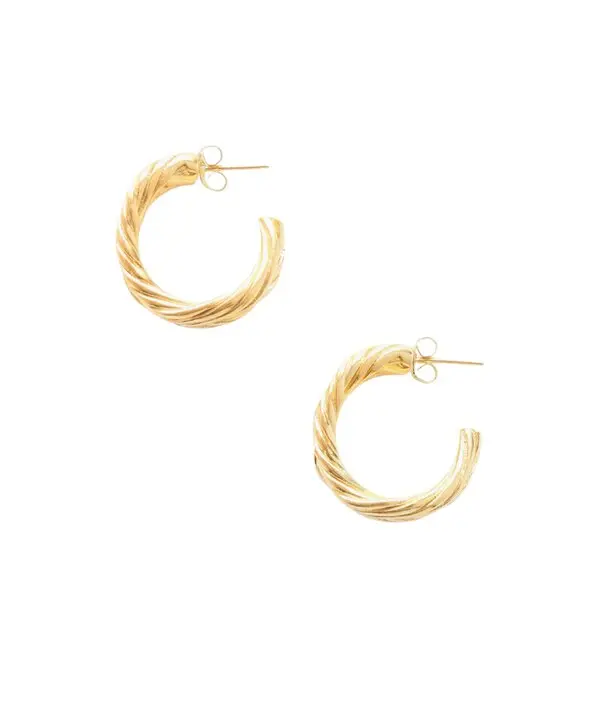 YSSO Thread -plated Hoop Earrings - Gold